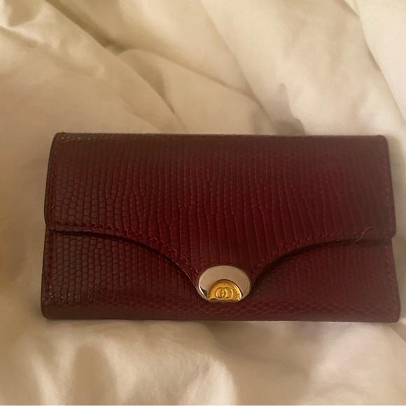 Gucci | Accessories | Gucci Rare Vintage Maroon Key Holder Gold Detail ...